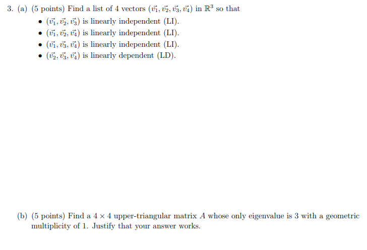 Solved (c) (4 points) A linear map T: RR with eigenspaces | Chegg.com