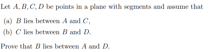 Solved Let A,B,C,D be points in a plane with segments and | Chegg.com