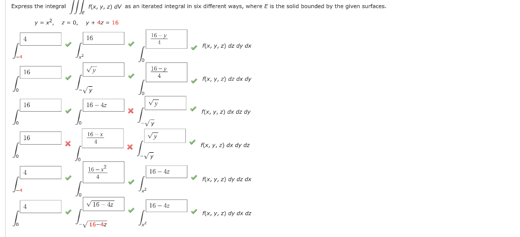 Solved Express the integral F(x, y, z) dv as an iterated | Chegg.com