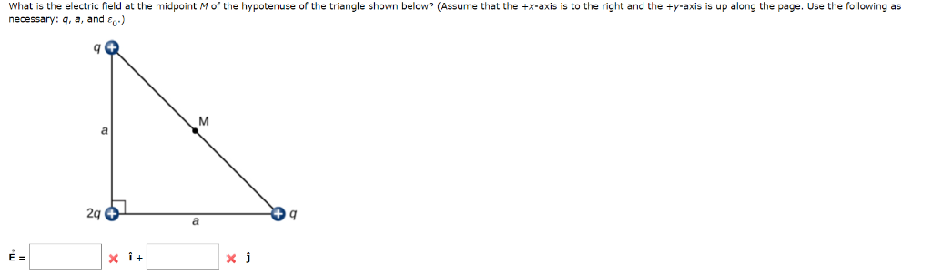 Solved What is the electric field at the midpoint M of the | Chegg.com