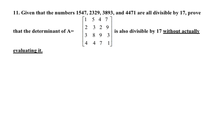 Solved 11. Given that the numbers 1547, 2329, 3893, and 4471 | Chegg.com
