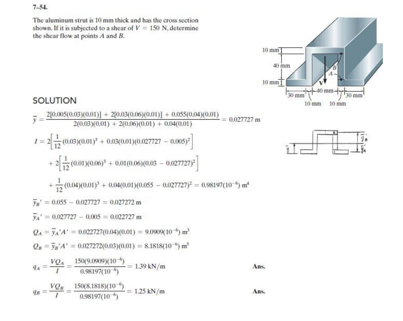 Solved 7-54How is ﻿the area in Qb ﻿and Qa ﻿determined. | Chegg.com