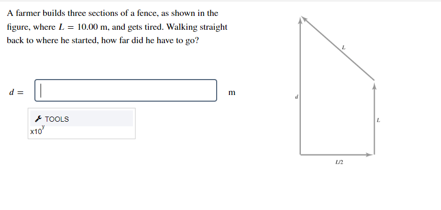 Solved A farmer builds three sections of a fence, as shown | Chegg.com