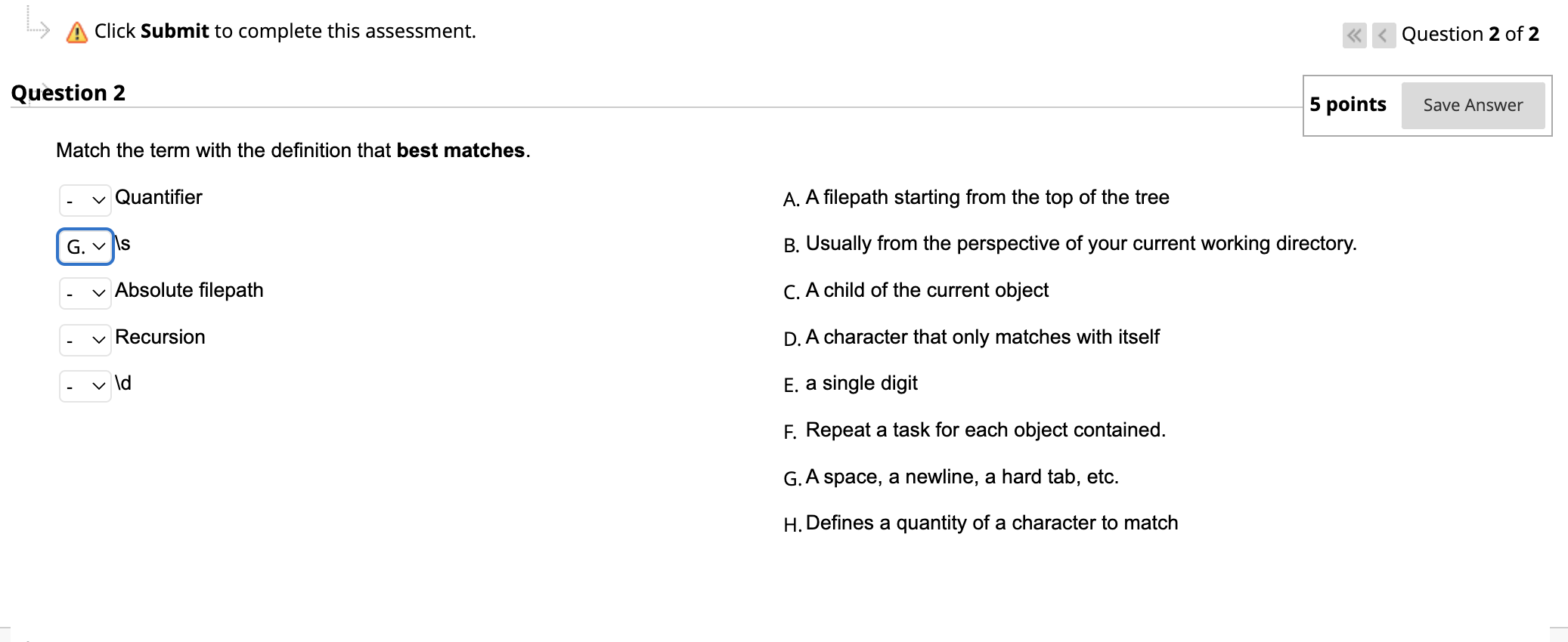 Solved ܂ A Click Submit to complete this assessment. | Chegg.com