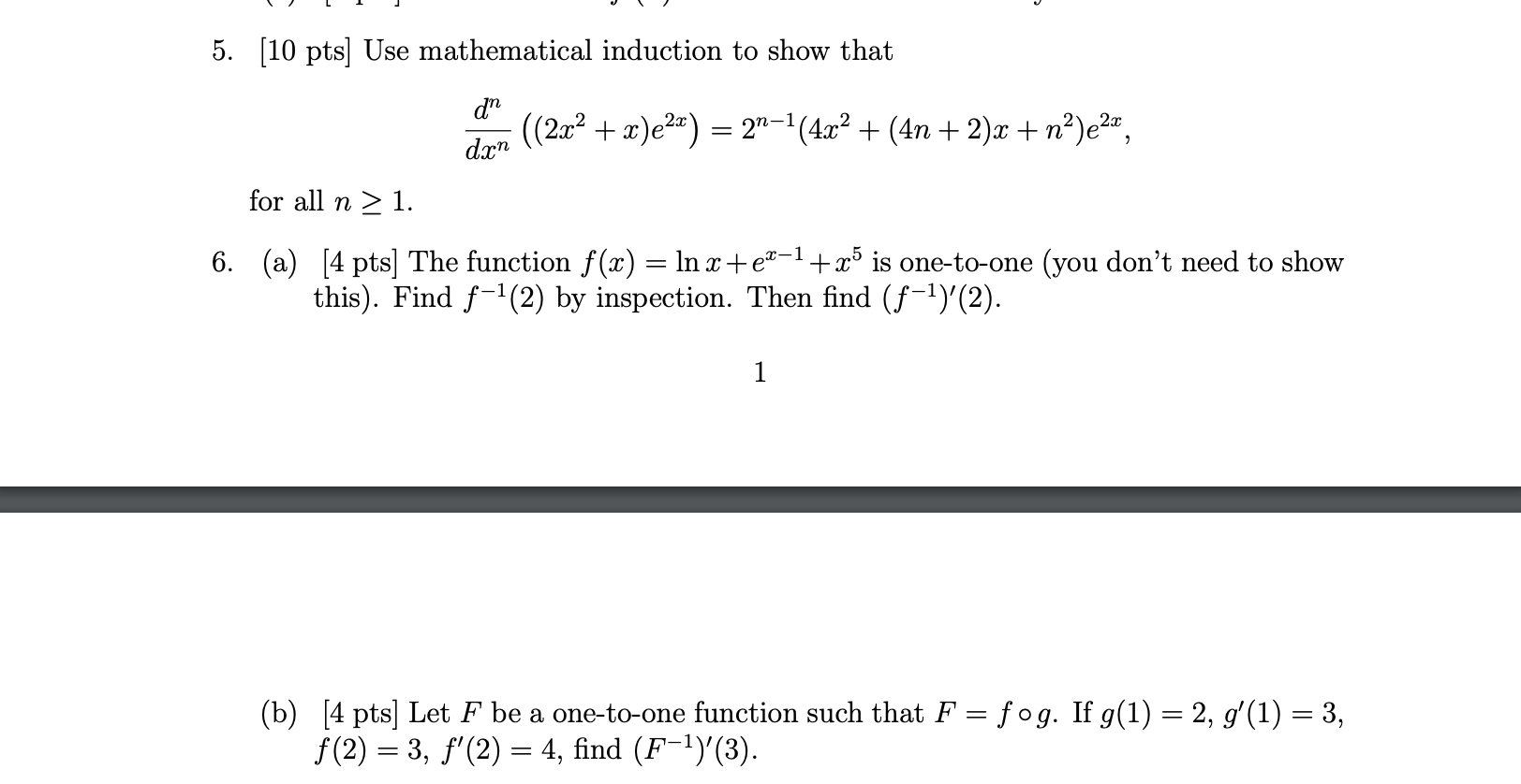 Solved 5. [10 pts] Use mathematical induction to show that | Chegg.com