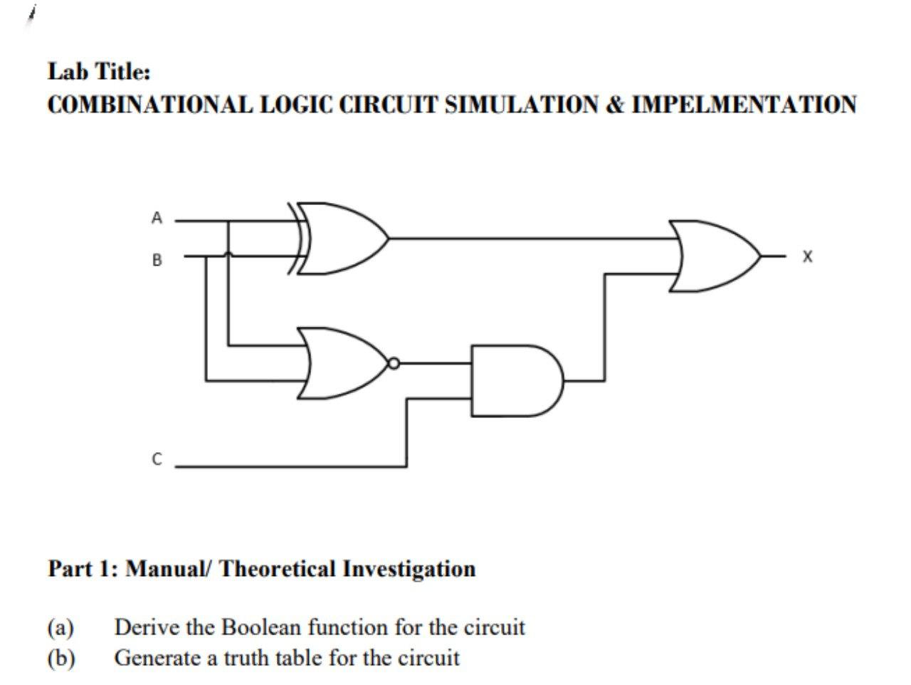 Solved Lab Title Combinational Logic Circuit Simulation And 3698
