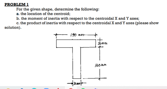 Solved PROBLEM 1 For the given shape, determine the | Chegg.com