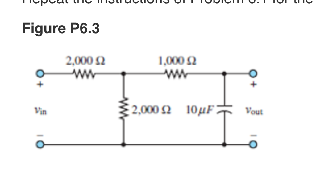 Solved For the low-pass filter circuit in Problem 6.3, | Chegg.com