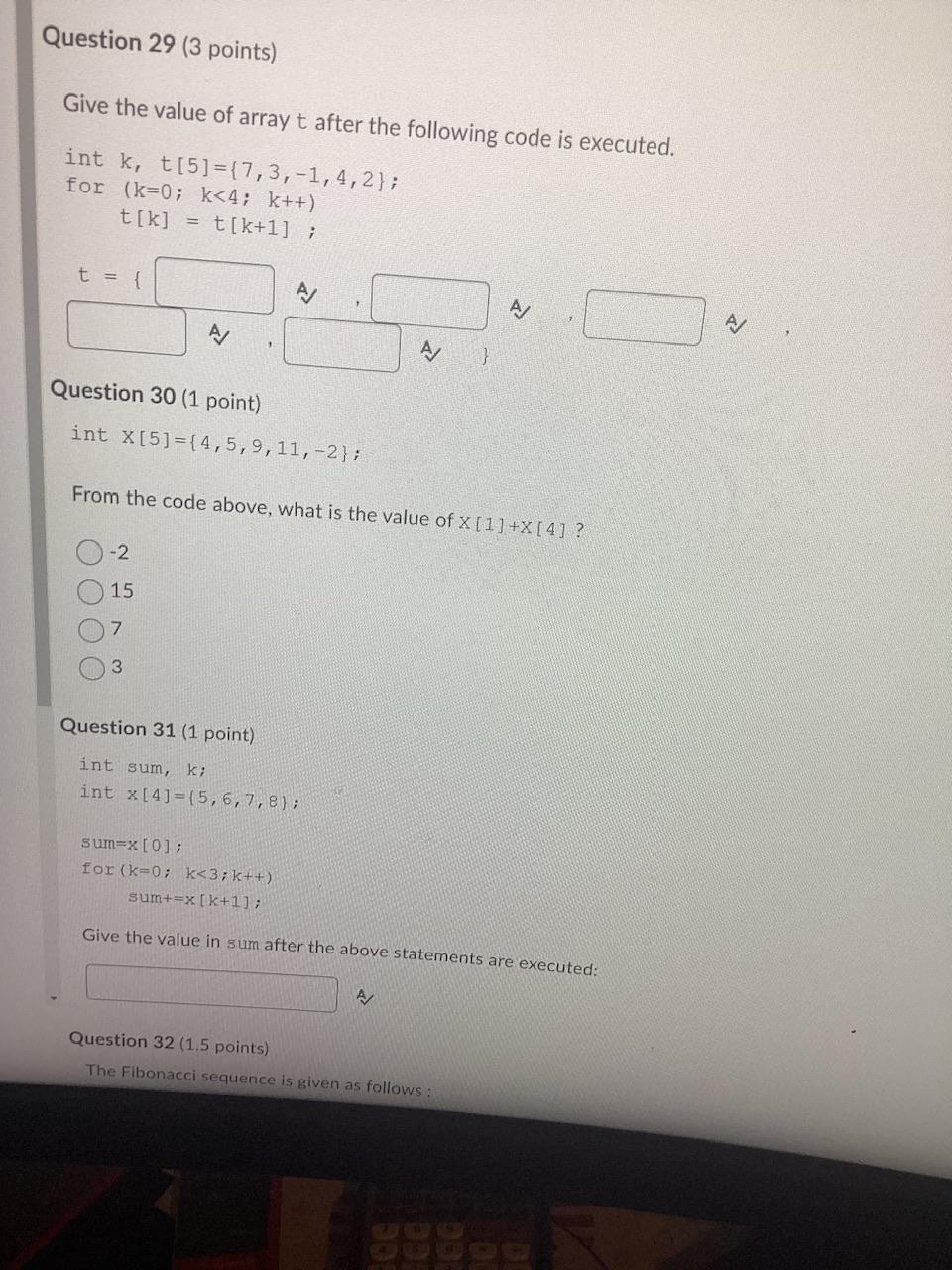 Solved Give The Value Of Array T After The Following Code Is 4881