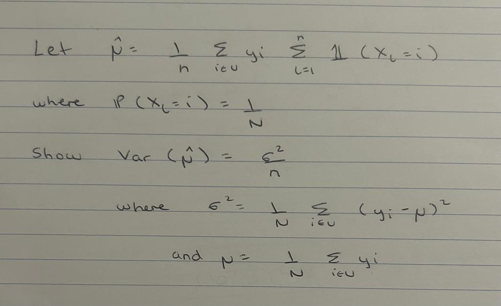 Please solve (im not sure how to take variance of | Chegg.com