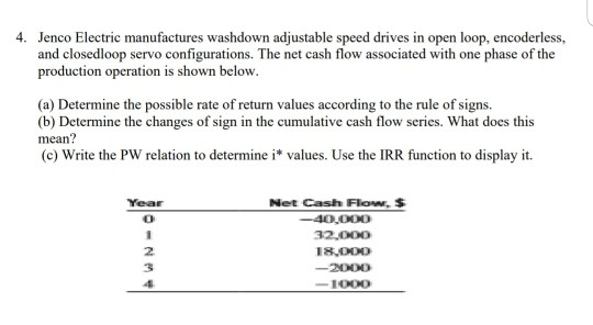 Solved 4. Jenco Electric manufactures washdown adjustable | Chegg.com