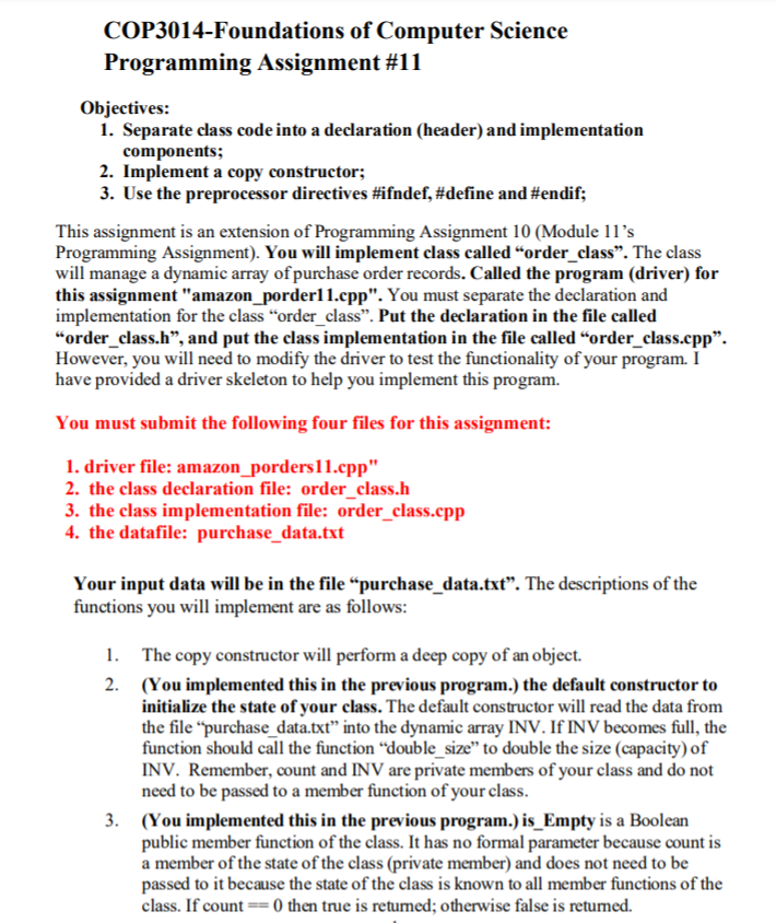 Solved COP3014-Foundations of Computer Science Programming | Chegg.com