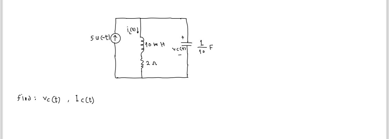 Solved find: vc(t),Ic(t) | Chegg.com