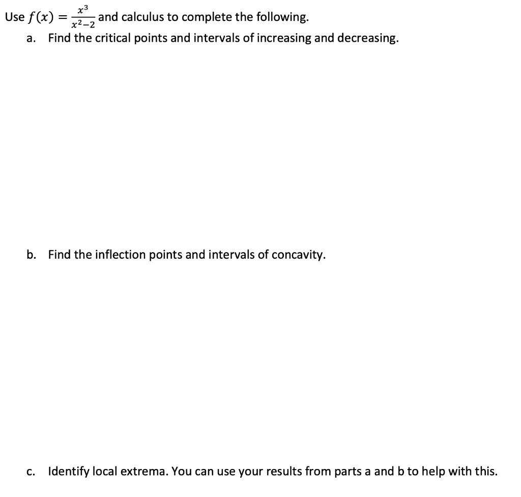 Solved r3 = Use f(x) and calculus to complete the following. | Chegg.com