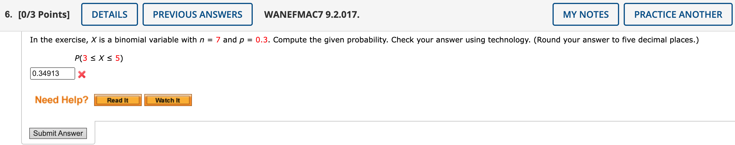 Solved P(3≤X≤5) | Chegg.com
