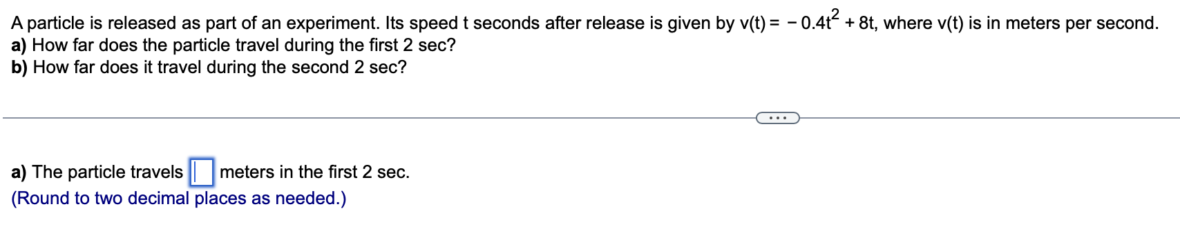 Solved A particle is released as part of an experiment. Its | Chegg.com