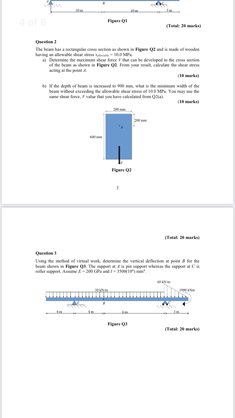 Solved B 10 m 10 m 5 m 4 of 8 Figure Q1 (Total: 20 marks) | Chegg.com