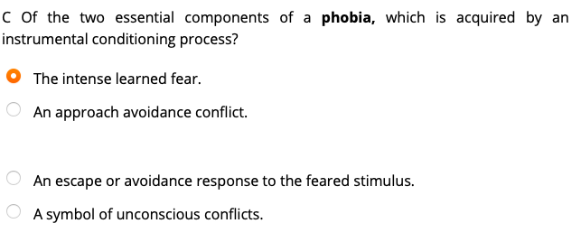Solved In avoidance conditioning, the conditioned stimulus | Chegg.com