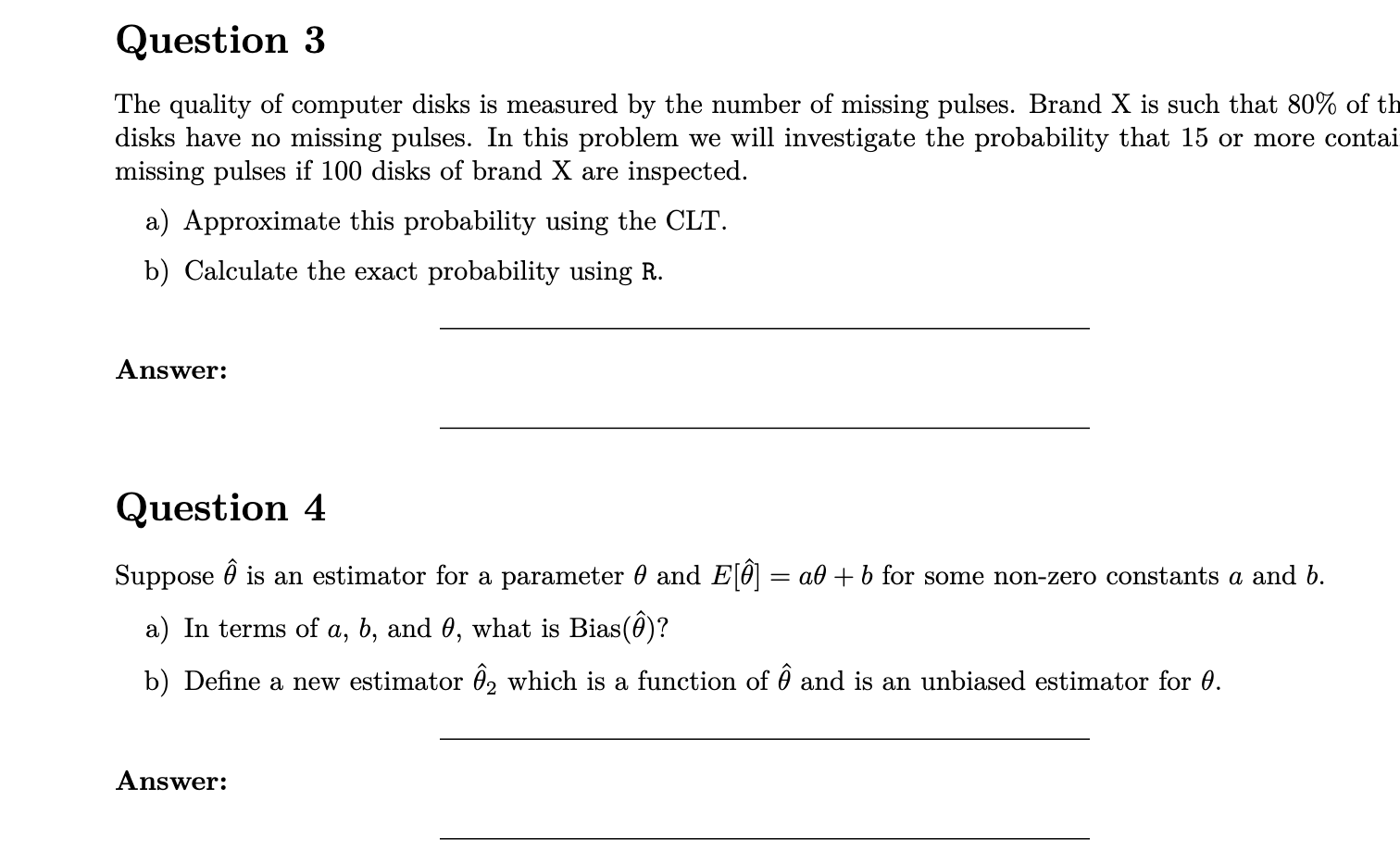 Solved The quality of computer disks is measured by the | Chegg.com