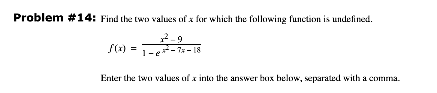 Solved Problem #14: Find the two values of x for which the | Chegg.com
