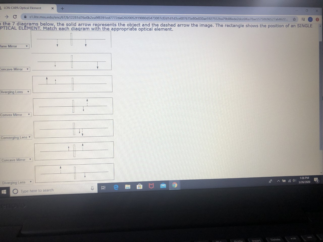 Solved Lon Capa Optical Element X C S Chegg