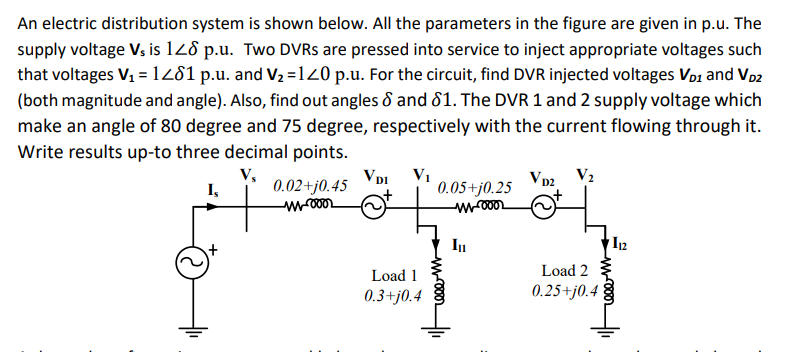 Solved An electric distribution system is shown below. All | Chegg.com