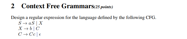 Solved 2 Context Free Grammars (25 points ) Design a regular | Chegg.com