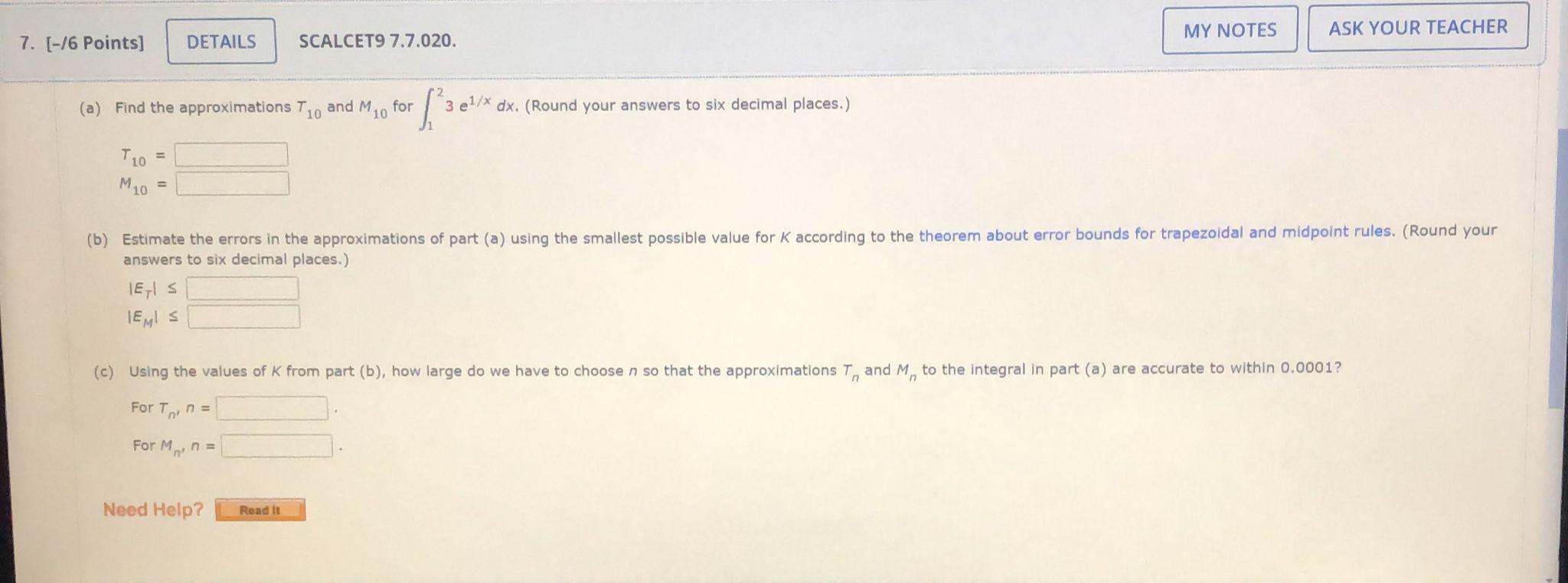 Solved (a) Find the approximations T10 and M10 for | Chegg.com