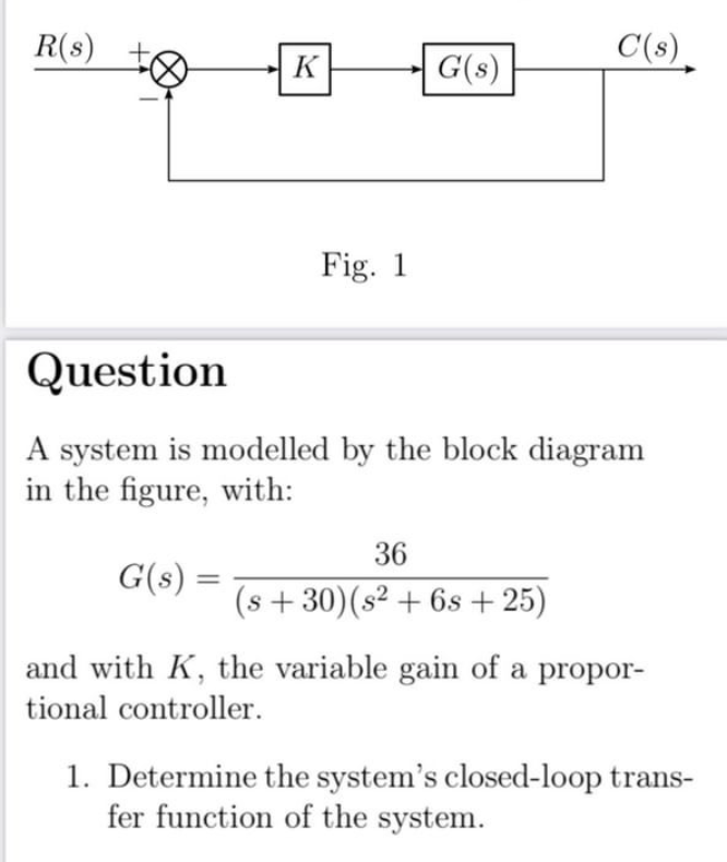 Solved QuestionA system is modelled by the block diagramin | Chegg.com