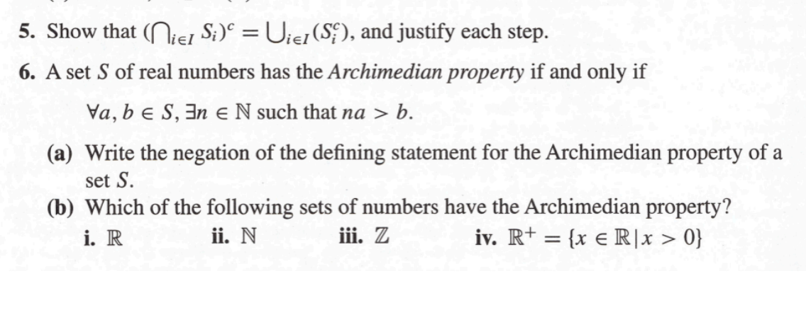 Solved 5. Show that (⋂i∈ISi)c=⋃i∈I(Sic), and justify each | Chegg.com