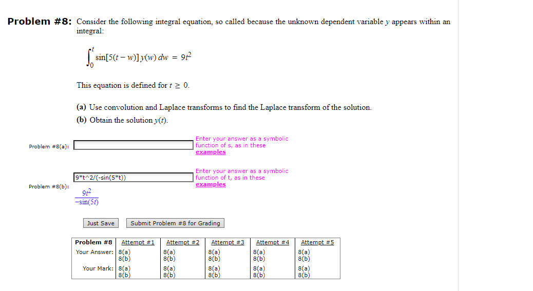 Solved \#8: Consider the following integral equation, so | Chegg.com