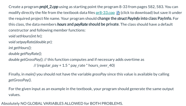 Solved Create a program proj4_2.cpp using as starting point | Chegg.com