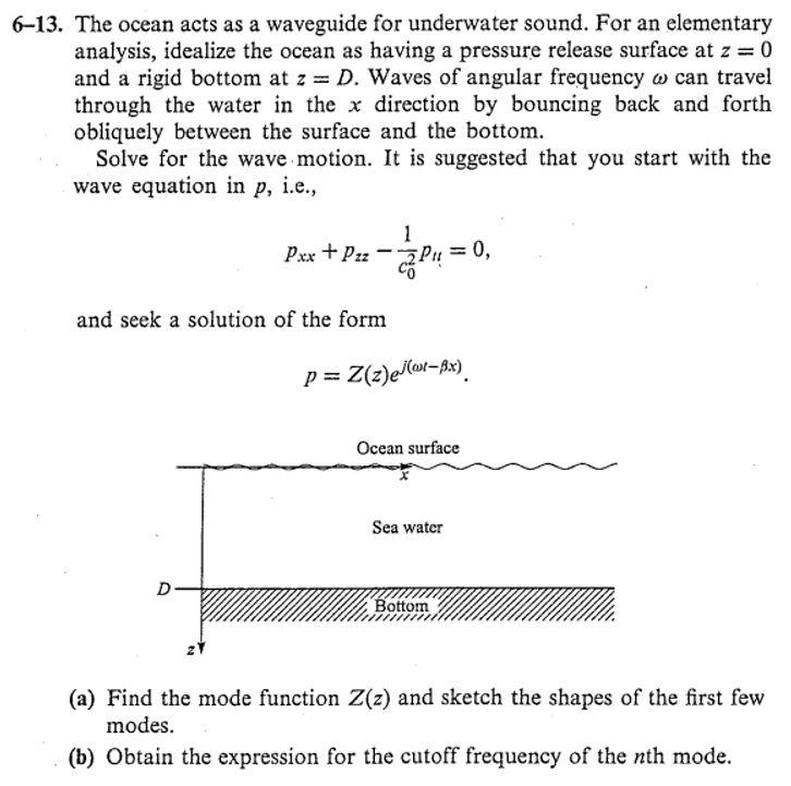 Solved 6-13. ﻿The ocean acts as a waveguide for underwater | Chegg.com