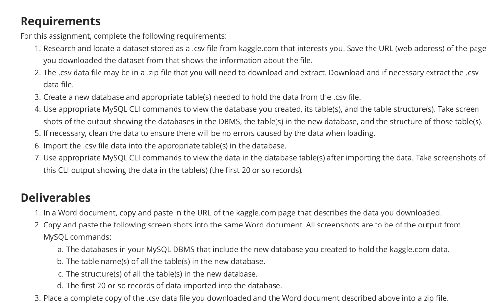 Solved Requirements For this assignment, complete the | Chegg.com
