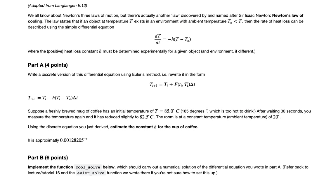 Solved (Adapted from Langtangen E.12) We all know about | Chegg.com