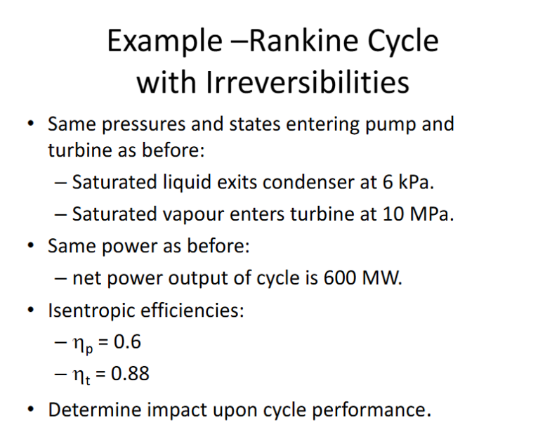 Solved Example-Rankine Cyclewith IrreversibilitiesSame | Chegg.com