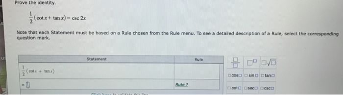 Solved Prove the identity. (cot x + tan x)-csc 2x Note that | Chegg.com