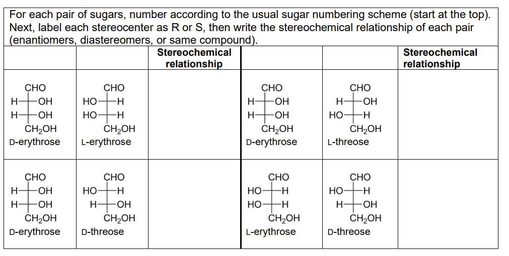 Solved For each saccharide below, the D-configuration is | Chegg.com