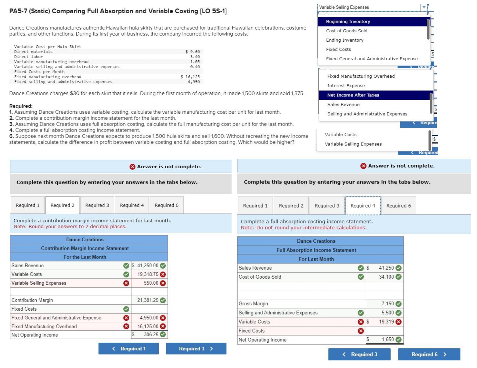 Solved PA5-7 (Static) ﻿Comparing Full Absorption and | Chegg.com