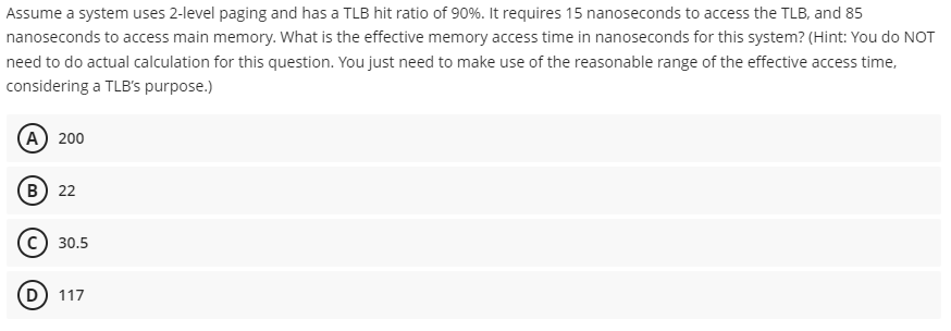 Solved Assume a system uses 2-level paging and has a TLB hit | Chegg.com