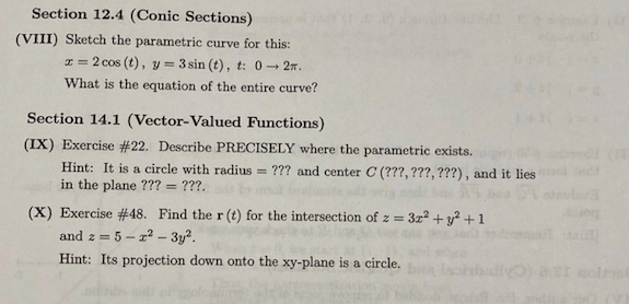 Solved Section 12.4 (Conic Sections) (VIII) Sketch the | Chegg.com