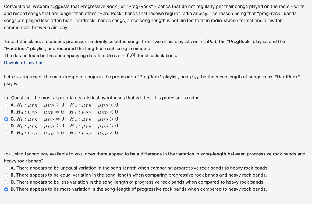 Solved " " "Prog_Rock_Sample" , Hard_Rock_Sample" | Chegg.com