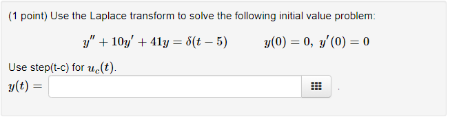 Solved Use the Laplace transform to solve the following | Chegg.com