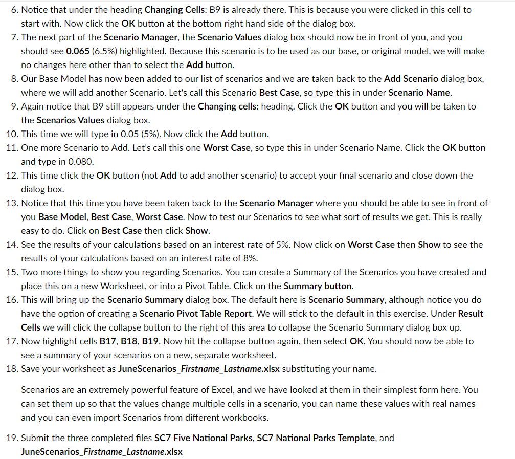Solved 5. Make a copy of the Park Data sheet making it the | Chegg.com