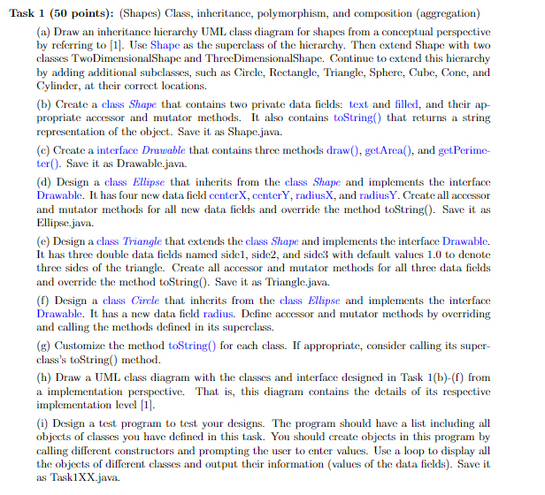 Solved sk 1 (50 points): (Shapes) Class, inheritance, | Chegg.com