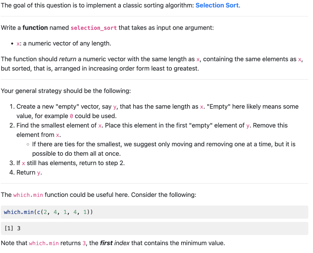 Solved The function should return a numeric vector with the | Chegg.com