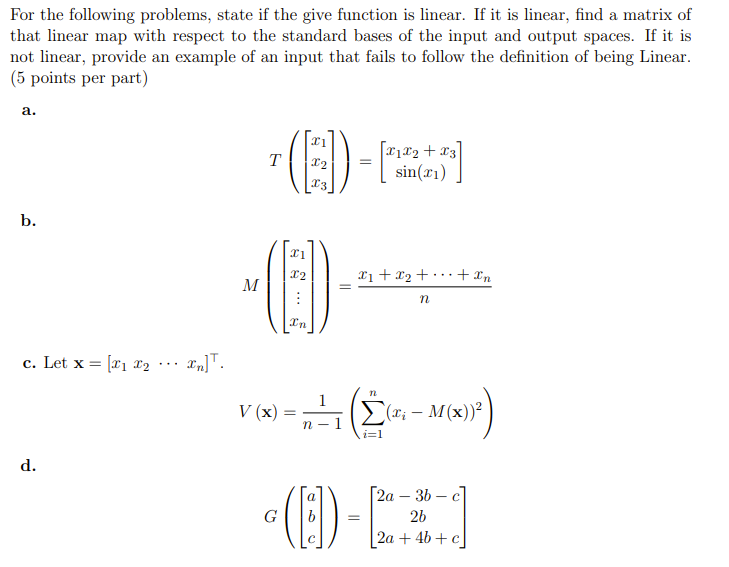 Solved For the following problems, state if the give | Chegg.com