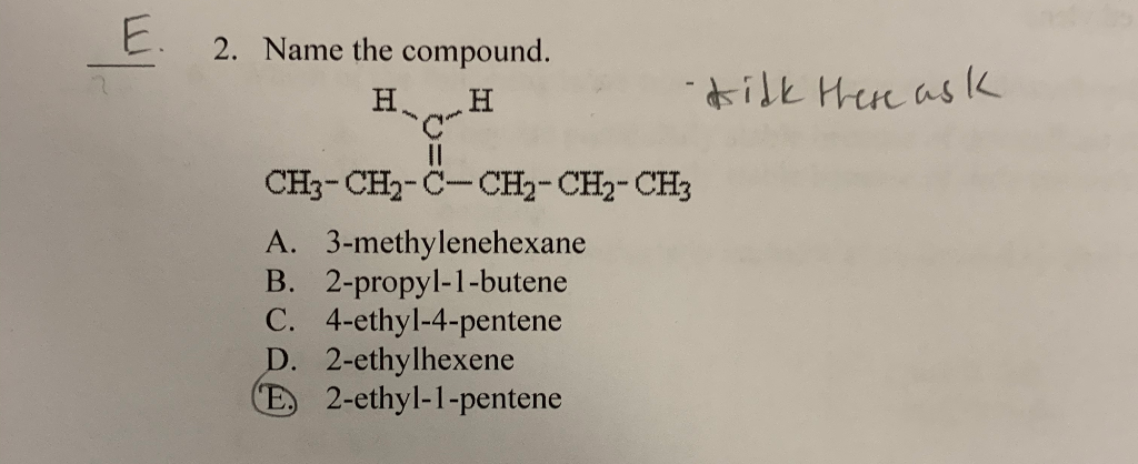 Solved 2. Name the compound. HH tidk there ask | Chegg.com