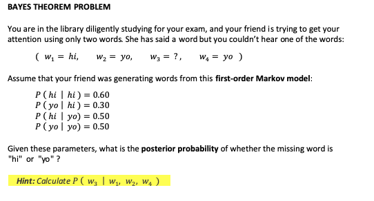 Solved BAYES THEOREM PROBLEM You are in the library | Chegg.com