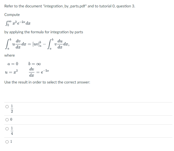 Solved Refer to the document "integration_by_parts.pdf". | Chegg.com